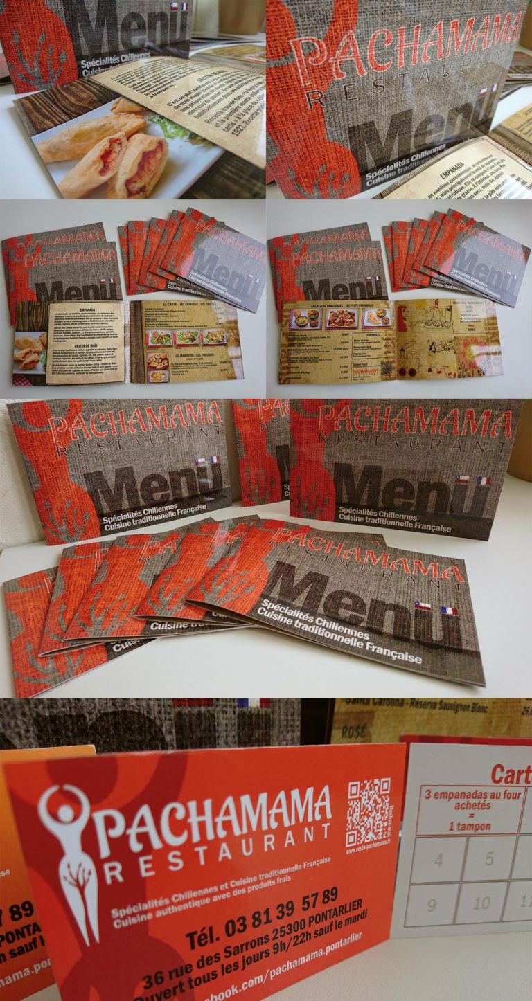 Actu Ekyao : Design Pachamama Restaurant – Menu et Carte de visite